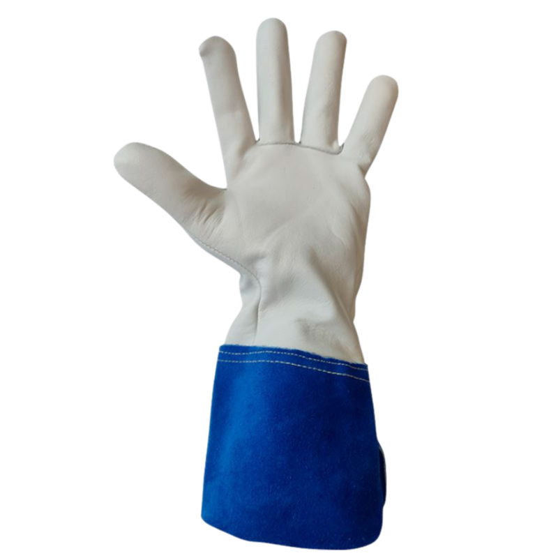 Par de guantes de piel flor de cabra con maguito de serraje, ref. 408 ...